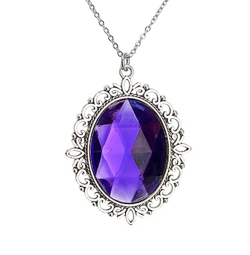 Amazon.com: Vampire necklace magical royal purple pendant silver ...