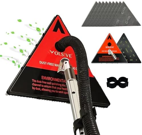 Triangular Drywall Sander 11 Inch with 9Pcs Hook and Loop Sandpaper ...