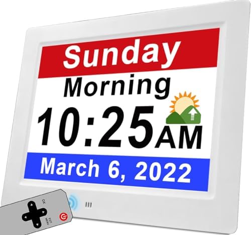 YCOO [Newest Version] Dementia Clock,8 Inches Calendar Date Clock ...