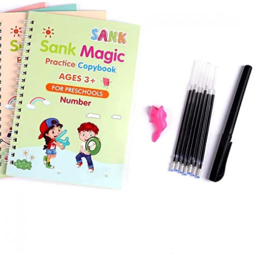 Sank Magic Copy Book Pen asy Grip Pen & Refill books Math Numbers ...