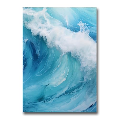 Amazon.com: Large ocean wave resin framed wall art, Seaside decor epoxy ...