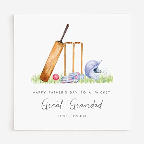 Personalised Cricket Father's Day Card - Dad Daddy Grandad Gramps Pops ...