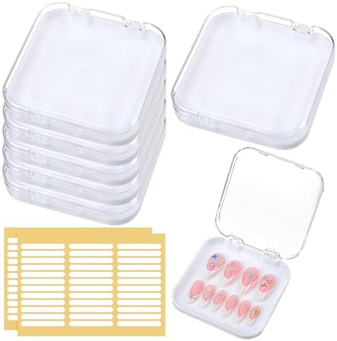 Nogeqi 6 Pcs Press on Nail Case, Press on Nail Packaging Box, Acrylic ...
