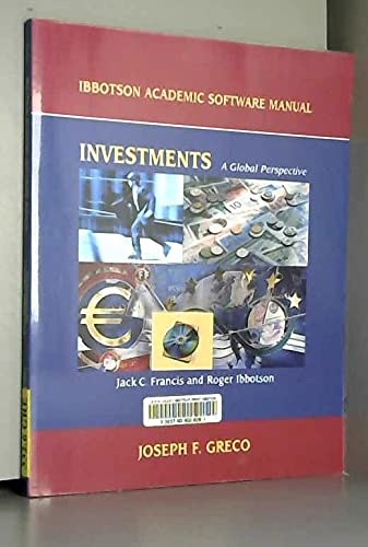 Investments: A Global Perspective (Ibbotson Academic Software Manual ...
