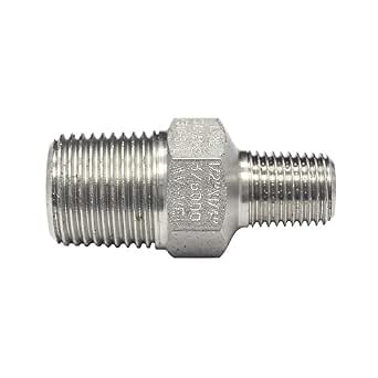 Amazon.com: Acero inoxidable 316 Reducido Hex niple Pipe Fitting, 3/8 ...
