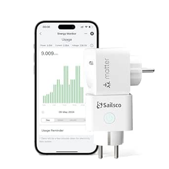 Sailsco Matter Connected Plug,Smart Home WiFi Socket With Meter,Works ...