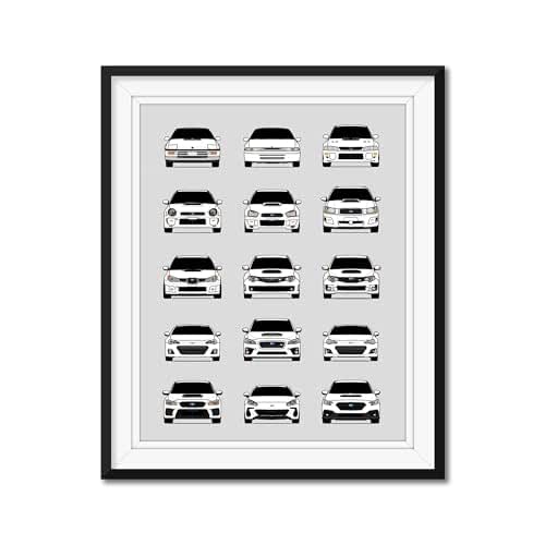 Amazon.com: Subaru History and Evolution Inspired Car Poster Print Wall ...