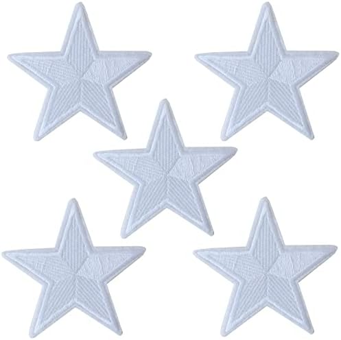 Amazon.com: GYGYL 5 Pieces Blue Star Patches, Iron On Patch Embroidered ...