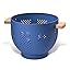 Amazon.com: Metal Colander with Wood Handle, 5.5 Quart Powder Coated ...