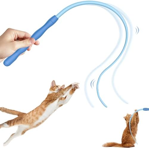 Amazon.com : Petcronies Mice Tail Silicone Teaser Cat Wand Toy, Swing ...