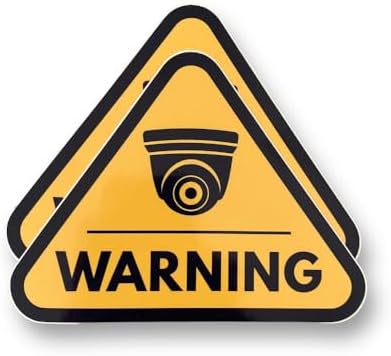 2 PACK - Small 80mm X 60mm Warning CCTV RECORDING TRIANGLE Self ...