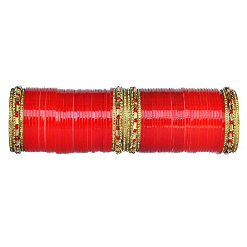 Buy Dulhan Bangles ulhan Red Bridal Weight Plastic Punjabi Chuda ...