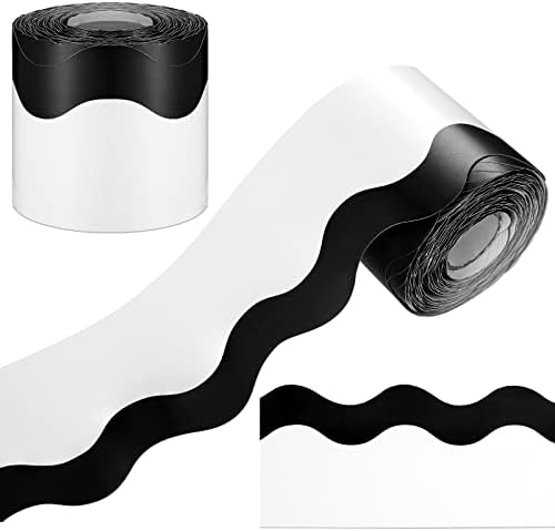 Amazon.com: Black and White Bulletin Board Borders Scalloped Classroom ...