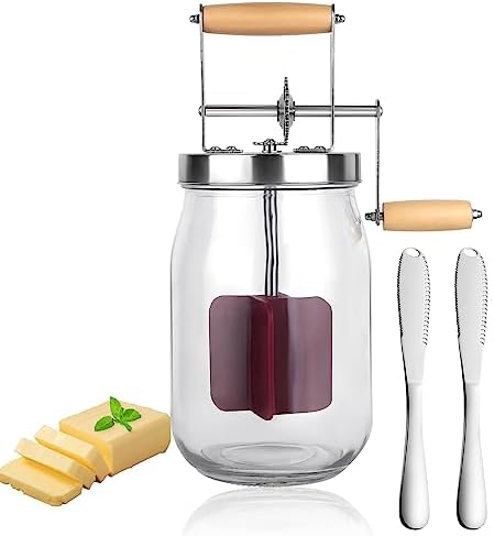 Amazon.com | Hand Crank Butter Churner - 1.5L Mason jars Manual Butter ...