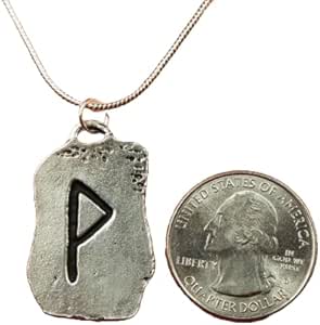Amazon.com: Wunjo Rune Necklace, Wynn Viking Pendant Elder Futhark ...