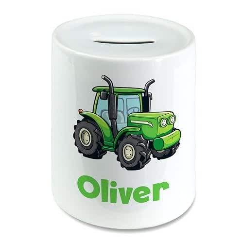 Personalised Any Name Tractor Money Box for Kids - Savings Bank - Piggy ...
