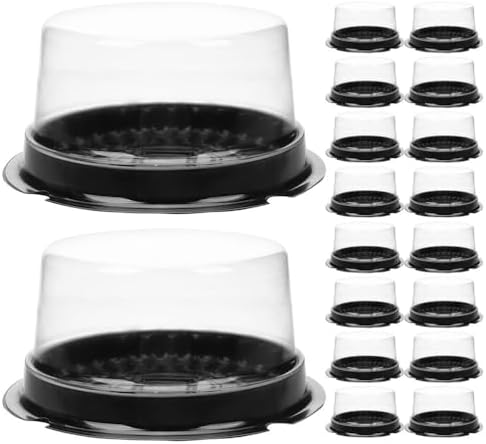 Amazon.com: STOBAZA 100Pcs 4 Inch Plastic Cake Containers with Clear ...