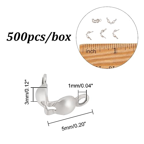 UNICRAFTALE about 500pcs Stainless Steel Bead Tips Calotte Ends ...