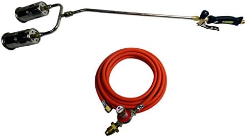 Twin Head 600mm Long Arm Propane Gas Torch Burner + 3m Hose and ...