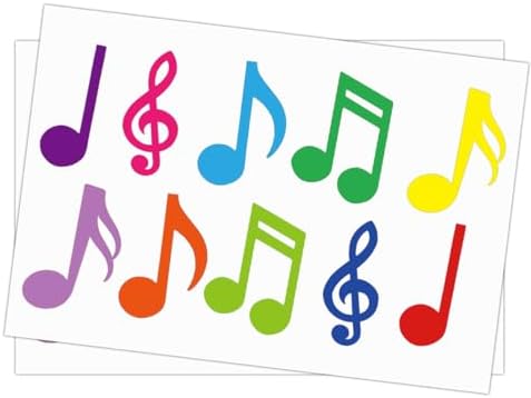 Amazon.com: PLIGREAT Colorful Rainbow Music Notes Wall Stickers ...