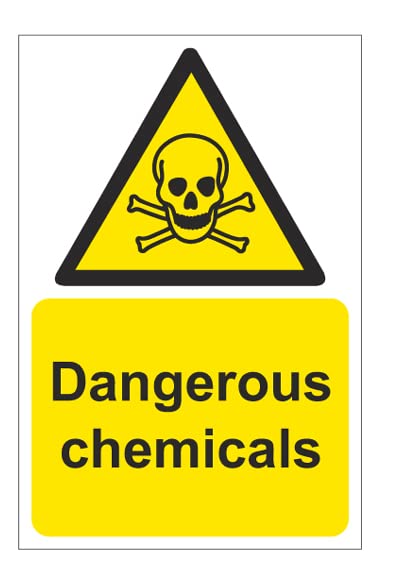 Dangerous!! Chemicals Sign Sticker, Waterproof Sticker Sign : Amazon.in ...