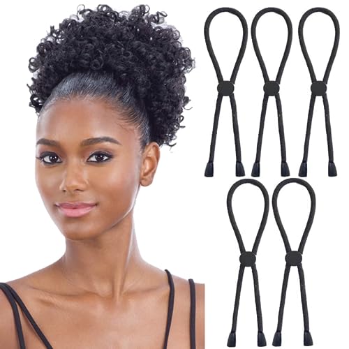 YILINNA 5 Pcs Afro Puff Drawstrings Afro Puff Hair Tie Adjustable Hair ...