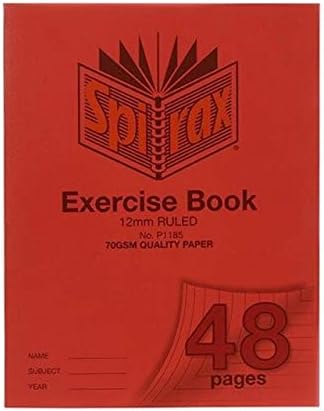 Spirax A5 48 Pages Exercise Book with 12 mm Ruling : Amazon.com.au ...