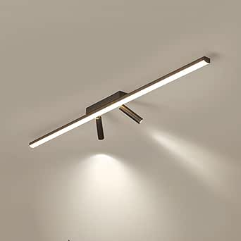 LED Long Strip Ceiling Light with 2 Spotlights, Modern Minimalist ...