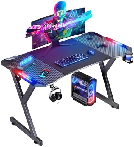 Himimi 60'' Mesa Gaming Desk, Ergonómica Grande PC Gaming Escritorios ...