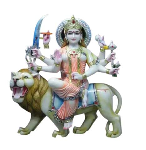 Buy Sherawali MATA Murti Statue Marble Idol for Pooja (Multicolour ...