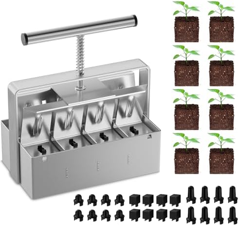 Amazon.com: WYRJXYB Soil Blocker Set-4 Cell Soil Block Maker 2 Inch ...