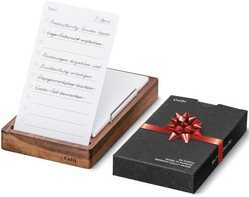 Calli® Walnut to Do List Notebook Holder Set [Patented Design] Incl. 50 ...