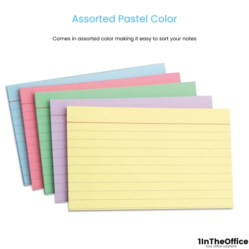 Snapklik.com : InTheOffice Index Cards 3 X 5, Lined Ruled Index Cards ...