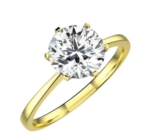 Buy Beauty Gems Excellent Moissanite Stone Gold Plated Ring गोल्ड रिंग ...