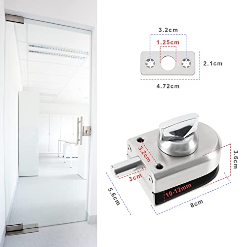 eMagTech 2PCS Glass Door Lock 304 Stainless Steel Floor Latch Bolt ...