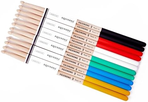 Amazon.com: AQJUNONG Drum sticks, Classic 7A Maple Wood Tip 6 Pair No ...