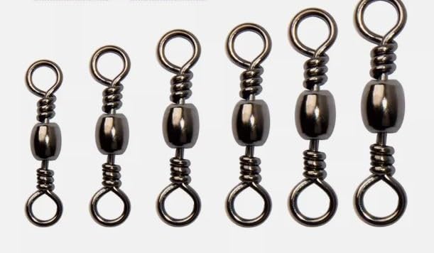 50/100Pcs Fishing Rolling Ball Bearing Barrel Swivel Fishing ...