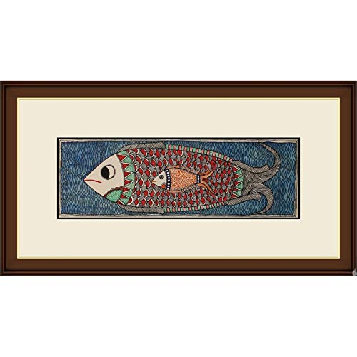 Neer Fish big and small Madhubani Painting (14x22) : Amazon.in: Home ...