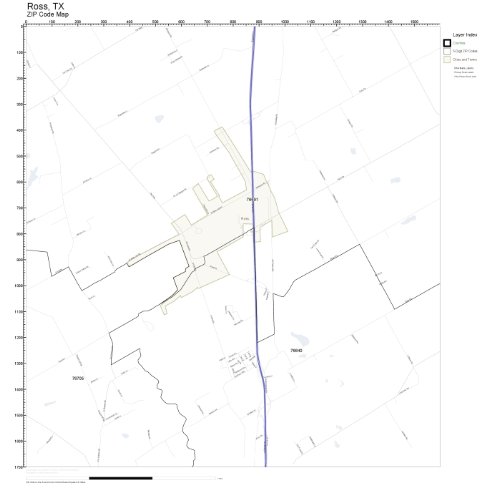 Amazon.com : ZIP Code Wall Map of Ross, TX ZIP Code Map Laminated ...
