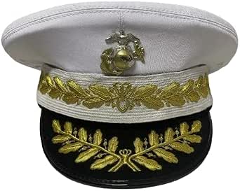 Amazon.com: Salute Uniforms Marine Corps Commandant Dress White Cap ...