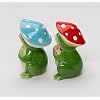 Amazon.com: Fine Ceramic Happy Frog Couple in Fairy Forest Musroom ...