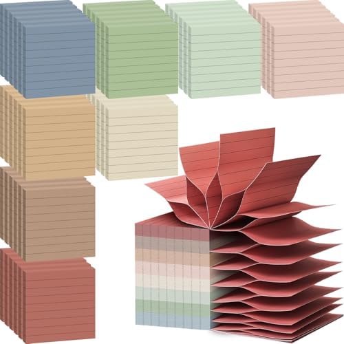 Amazon.com : 48 Pack Pop Up Lined Sticky Notes 3x3, 8 Colors Accordion ...