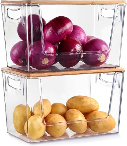 Amazon.com: Kitchlab Set of 2 Potato and Onion Storage Bin - Matte ...