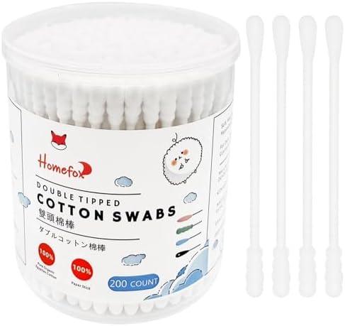 Amazon.com : HOMEFOX Cotton Swabs Spiral - 200 Count Organic Cotton ...
