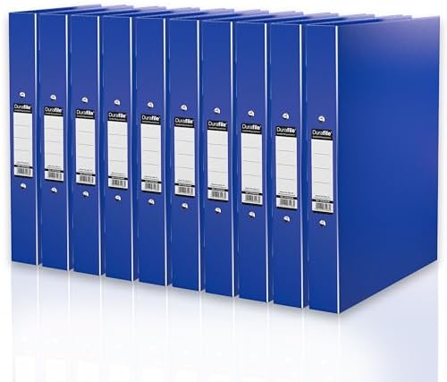 Durafile Ring Binder A4 Files, Dark Blue, Pack of 10 Folders, Heavy ...
