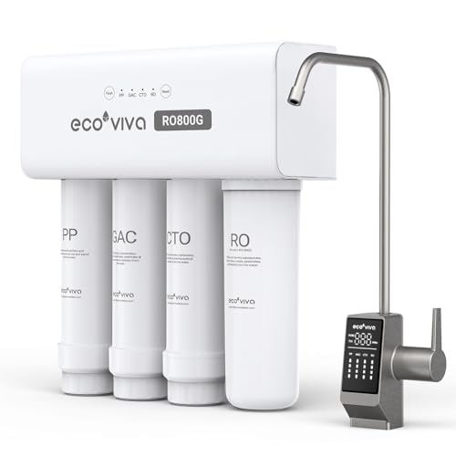 Ecoviva Under Sink Reverse Osmosis RO Water Filter Filtration System ...