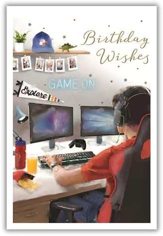 ICG Male Birthday Card - General Card for Men/Boys - Computer Gamer ...