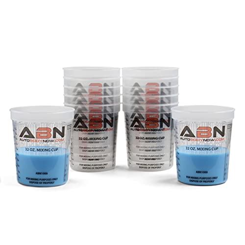Snapklik.com : ABN Automotive Paint Mixing Cups - 12 Pack 32oz Plastic ...