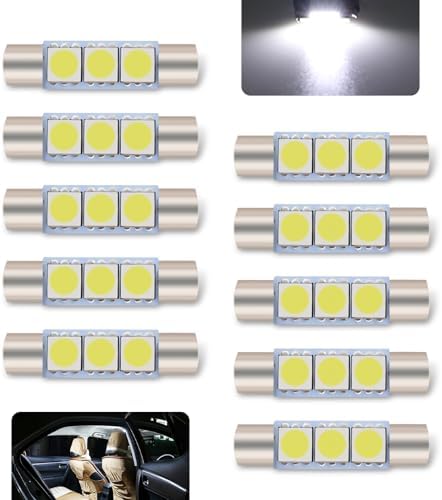 Amazon.com: AWGUKA 10 PCS Car T6 Vanity Mirror Sun Visor LED Light ...