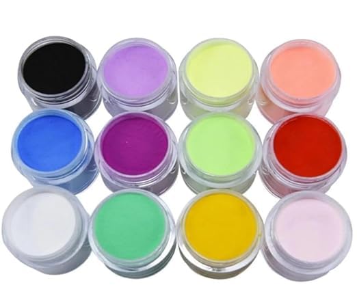 Kreni Acrylic powder set of 12 Colors Acrylic Nail Powder Set, Colored ...